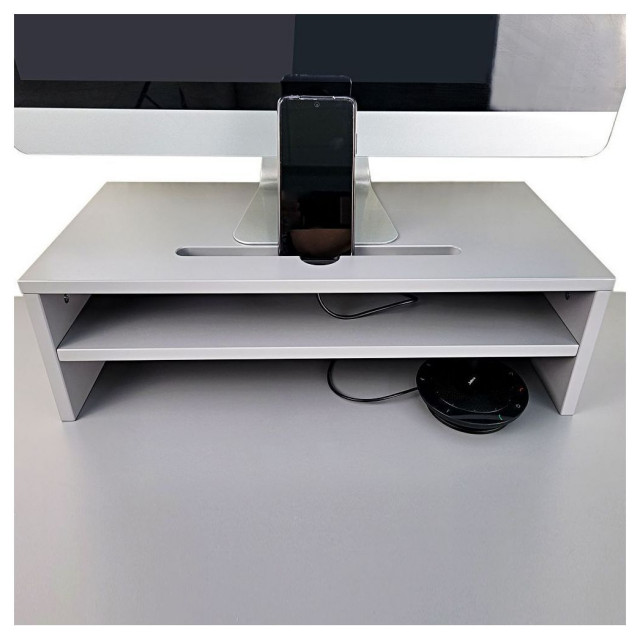 POW Furniture Monitor Stand Riser With Phone Stand & Cable Management ...