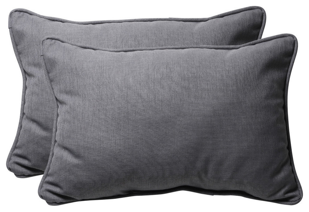 Rave Graphite Oversized Rectangle Throw Pillow, Set of 2 - Contemporary ...