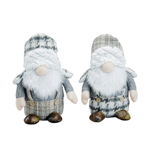 11" Gray Plaid Gnomes, 2-Piece Set - Holiday Accents And Figurines - by ...