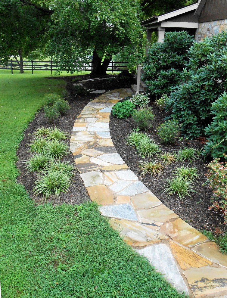 Irregular mortared front walkway - Traditional - Landscape - DC Metro ...
