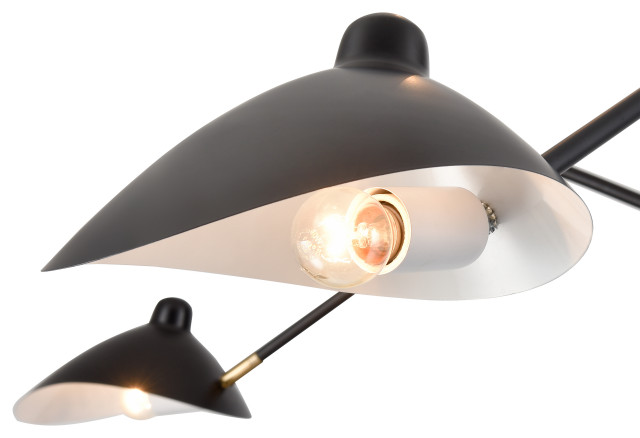 Risley 81.5'' High 3-Light Floor Lamp Matte Black - Midcentury - Floor ...