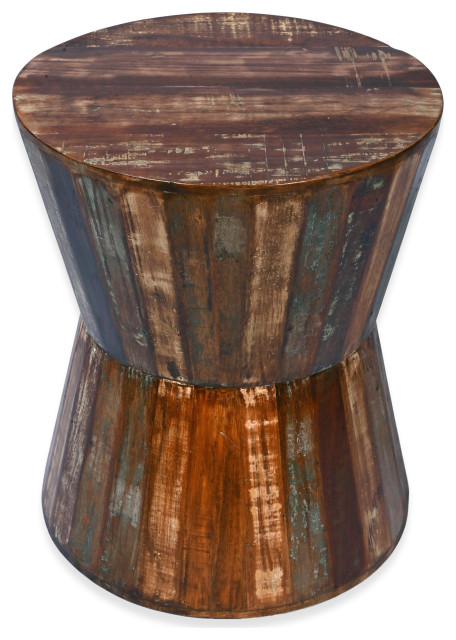 Reclaimed Hourglass Shaped 18 inch side table / end table / accent ...
