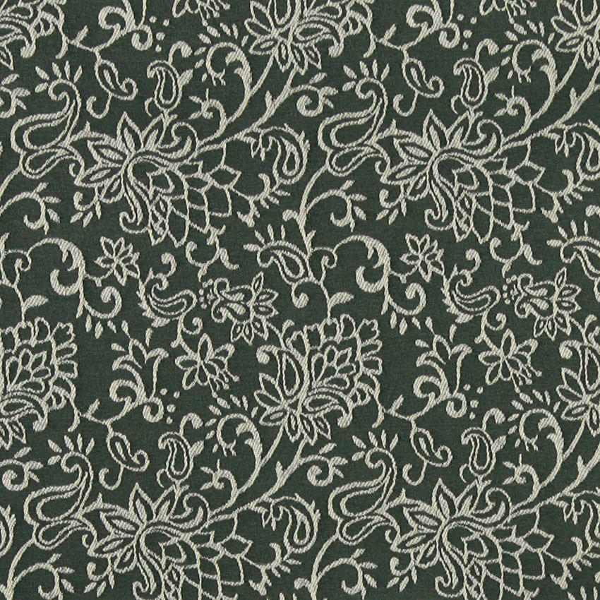 Green, Contemporary Floral Designed Woven Upholstery Fabric By The Yard ...