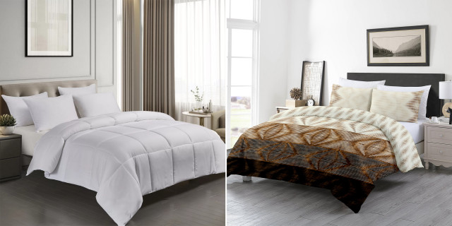 Delara Gots Certified Organic Cotton 4 Piece Reversible Duvet Set With