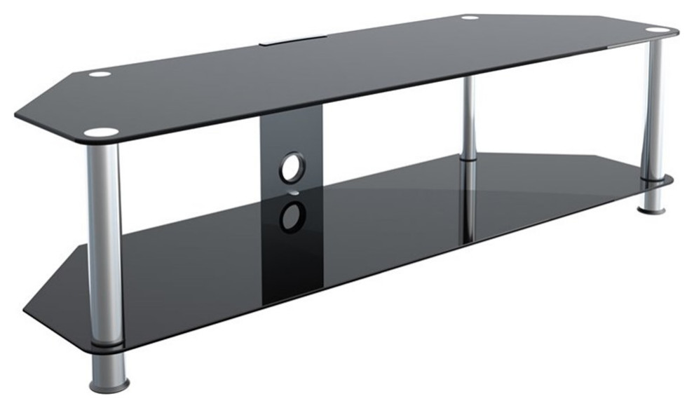 AVF Steel TV Stand with Cable Management for up to 65" TVs in Black ...
