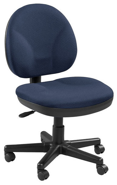 Blue and Black Adjustable Swivel Fabric Rolling Office Chair ...