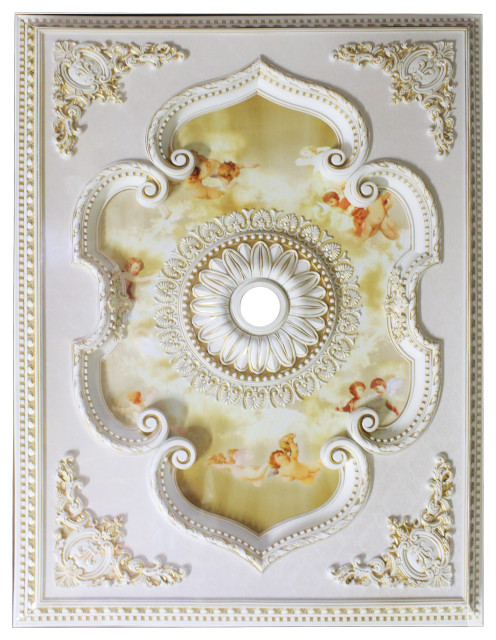 Artistry Lighting, Rectangle 63" x 47" White Ceiling Medallion (ART1216 ...