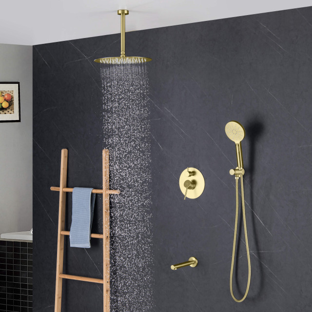 Ceiling Mounted 3-Function Shower System, Rough, Valve - Contemporary ...