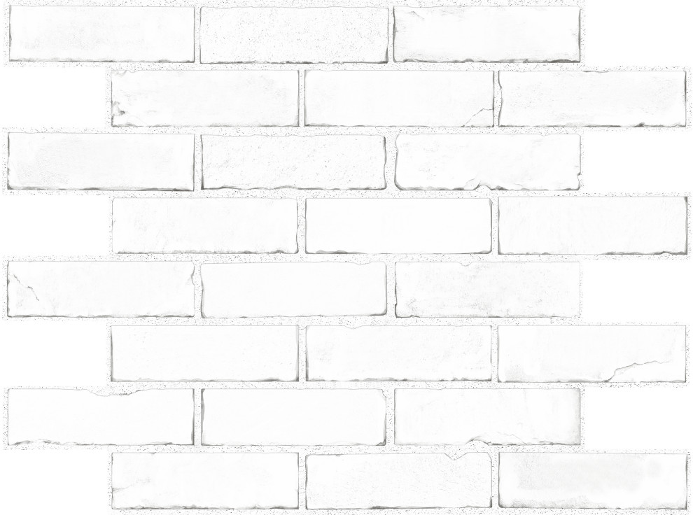 3D Wall Panel White Faux Brick Design 23.75 by 17.5 Inches 569BC ...