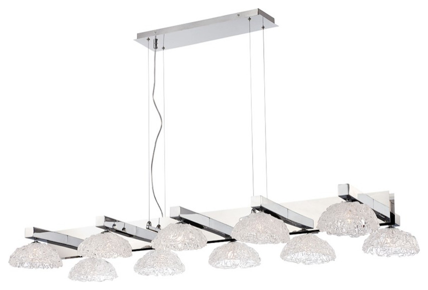 Eurofase Caramico 10-Light Chandelier, Chrome/Clear - Contemporary ... Eurofase Caramico 10-Light Chandelier, Chrome/Clear - Contemporary ...