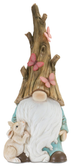 Tree Trunk Gnome Statue 24.75"H - Rustic - Decorative Objects And ...