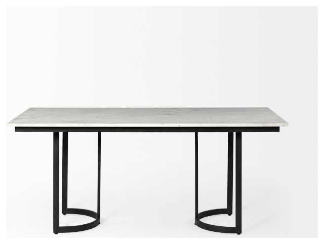 Modern Marble and Metal Dining Table - Industrial - Dining Tables - by ...
