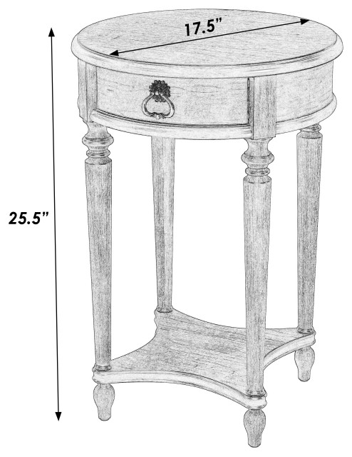 Jules 1-Drawer Round Accent Table - Traditional - Side Tables And End ...