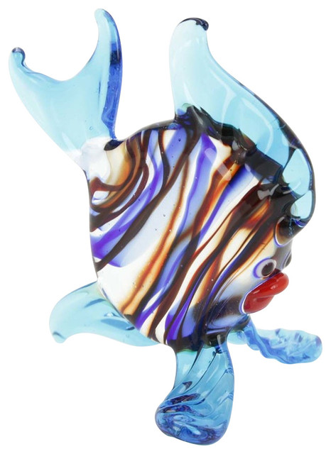 GlassOfVenice Murano Glass Striped Round Fish - Contemporary ...