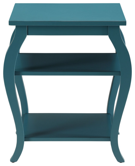 Pop Of Color Bow Leg Square End Or Side Table - Eclectic - Side Tables ...