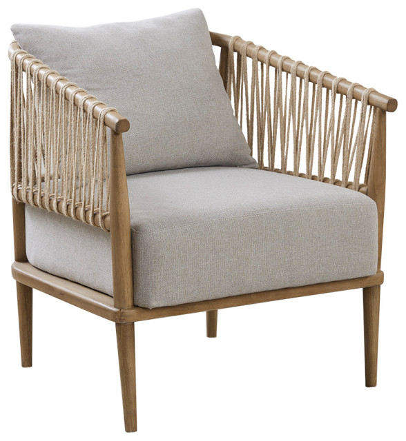 Madison Park Odessa Natural Cabin Jute Twine Rope Lounge Accent Chair ...