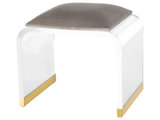 Acrylic Mira Velvet Stool Gray - Contemporary - Vanity Stools And ...