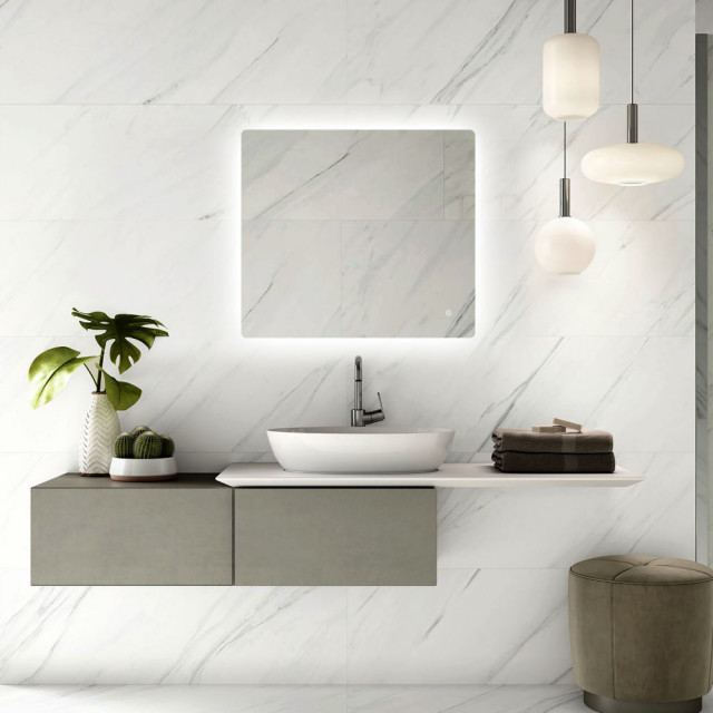 LINEA 36" Rectangular Mirror With LED Back Lighting - Modern - Bathroom ...