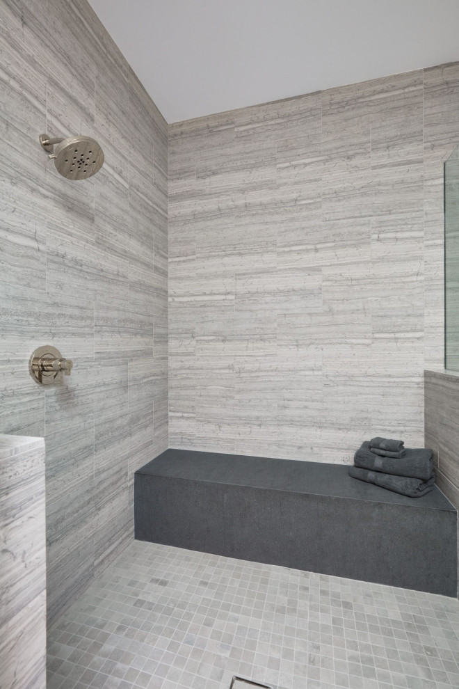Haisa Blue Honed Marble Shower - Modern - Bathroom - Phoenix - by ...