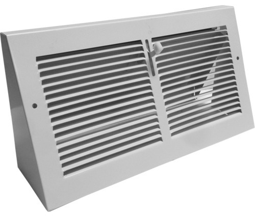 White Triangular Stamped Steel Baseboard Register, 14"x6 ...