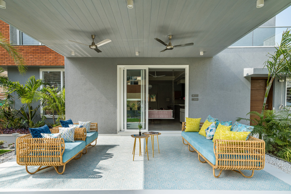 Semi covered sitout on the east side on the ground floor - Porch ...