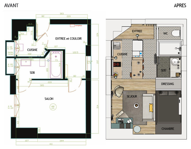 5 plans zéro perte de place pour studios de 25 m2