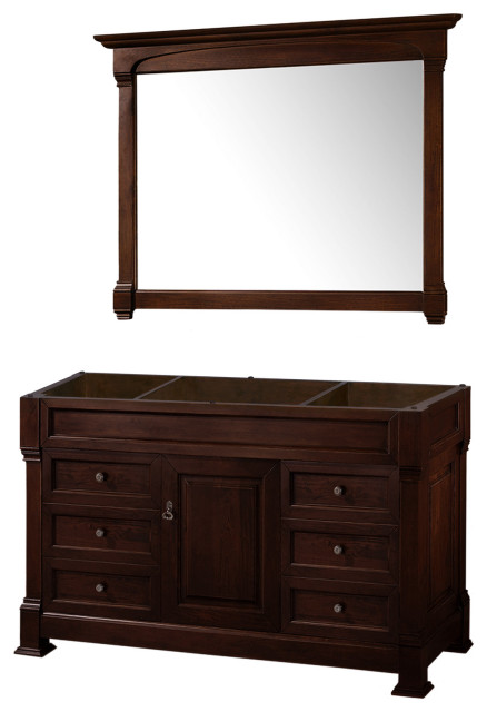 55 Inch Single Bathroom Vanity in Dark Cherry - Transitional - Bathroom ...