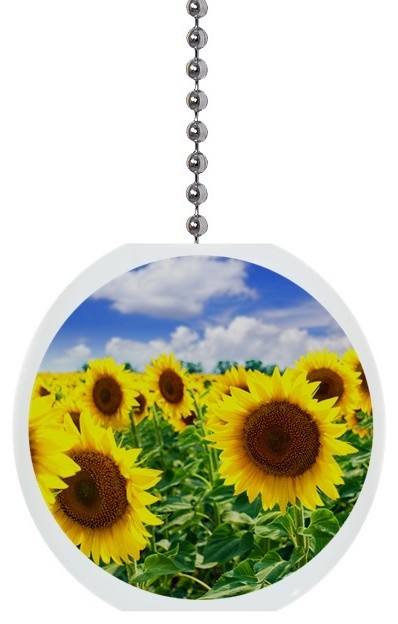 Sunflowers in Field Ceiling Fan Pull - Farmhouse - Ceiling Fan ...