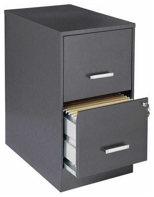 Scranton & Co 22" 2-Drawer Modern Metal File Cabinet with Lock in ...