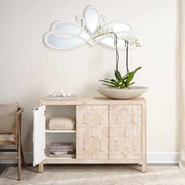 Juniper Three-Door Wood Cabinet - Farmhouse - Accent Chests And ...