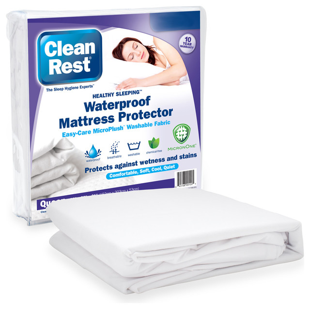 CleanRest Fitted Mattress Protector, Queen - Contemporary - Mattress ...