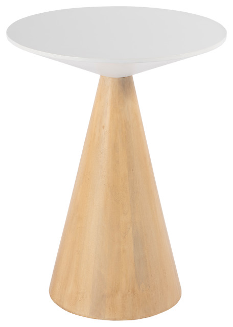 Via 20 in. W Round Solid Wood Side Table - Midcentury - Side Tables And ...