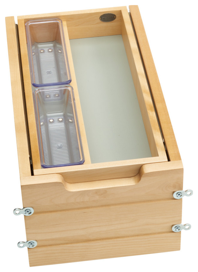 Wood Vanity Cabinet Replacement Two Tier Drawer System With Soft Close ...