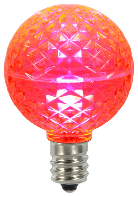 G50 Faceted LED Pink Bulb E17 .45W 10/Bx - Traditional - Christmas ...