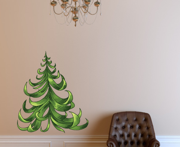 Christmas Tree Vinyl Wall Decal ChristmasTreeUScolor008, 10 in ...