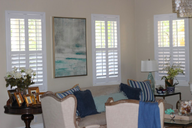 Livingroom with Plantation Shutters - Modern - Living Room - Miami - by Plantation Shutters of ...