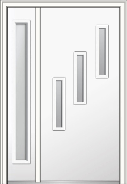 Frosted 3-Lite Vertical Fiberglass Door With Sidelite, 51"x81.75 ...