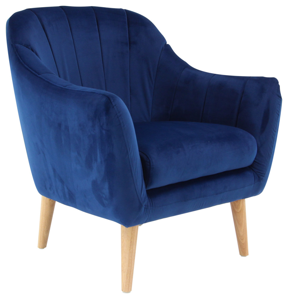 Modern Blue Fabric Accent Chair 38372 - Midcentury - Armchairs And ...