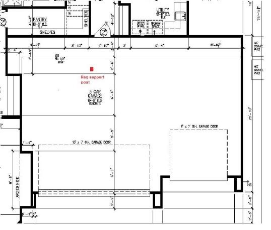Engineers requiring support post in garage... help! (pic) | Houzz Forum