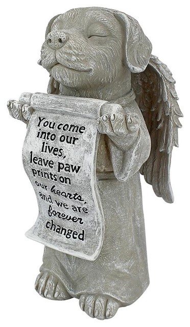 Paw Prints on our Hearts Dog Statue - Eclectic - Garden Statues And ...