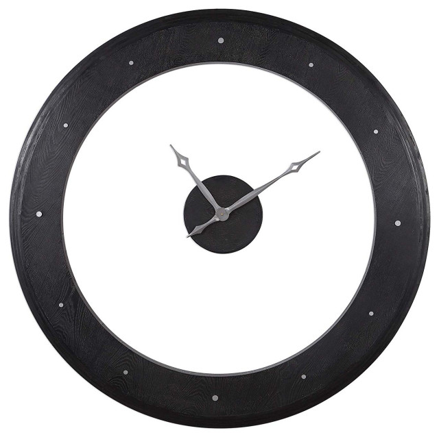 Uttermost Ramon Wooden Wall Clock - Industrial - Wall Clocks - by GwG ...