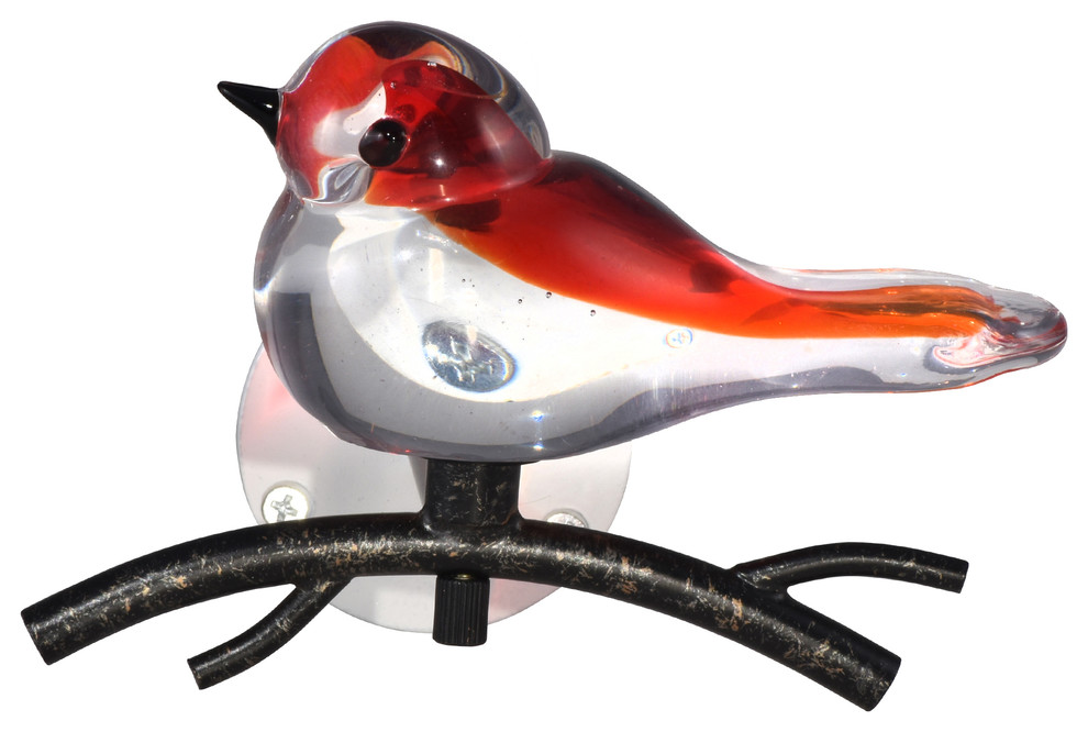 Red Bird Art Glass Wall Art Decor - Tropical - Wall Sculptures - by ...