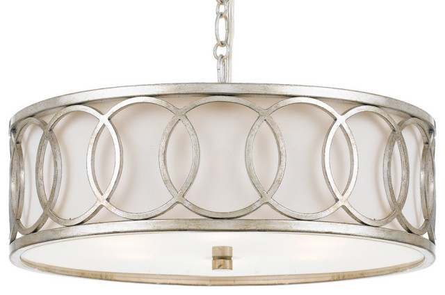 Libby Langdon for Crystorama Graham 6 Light Antique Silver Chandelier ...