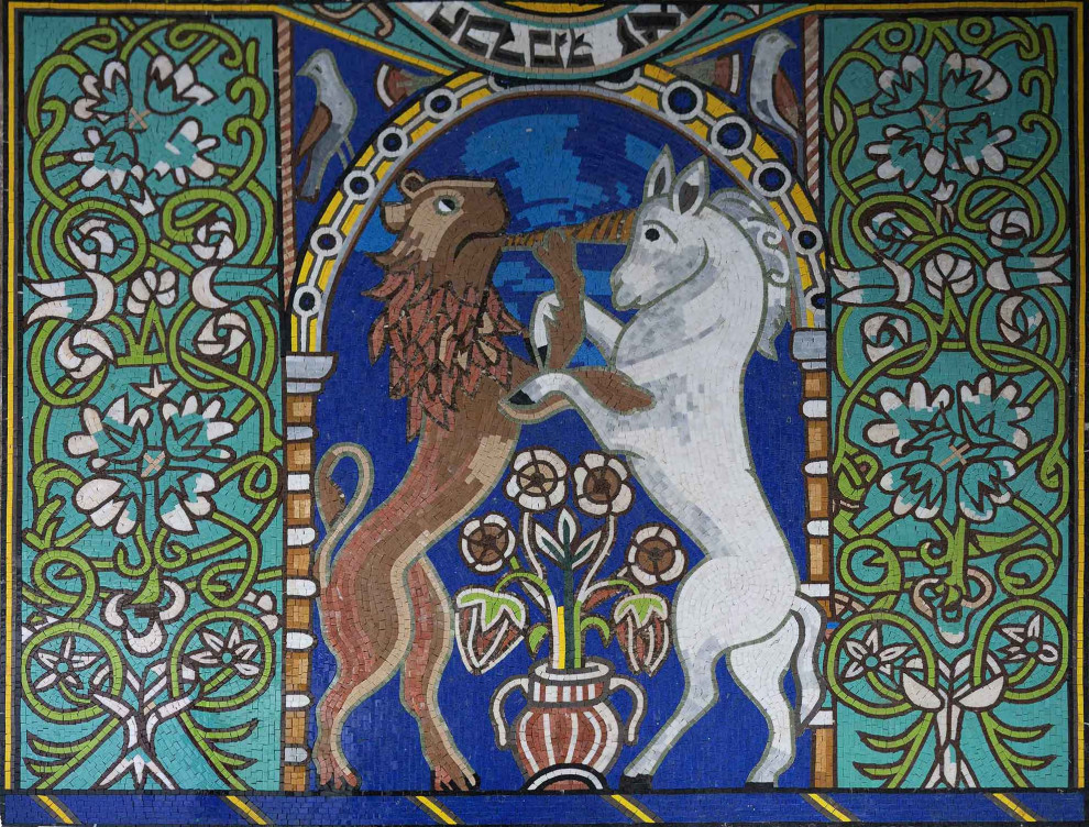 Mosaic Artwork - Jewish Symbols, 79" x 63" - Contemporary - Tile Murals ...