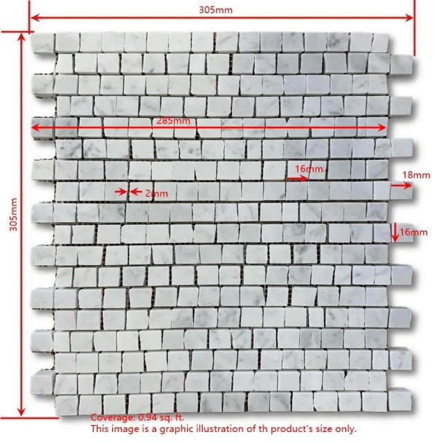 Nero Marquina Black Marble Hand Clipped Random Broken Mosaic Tile, 1 ...