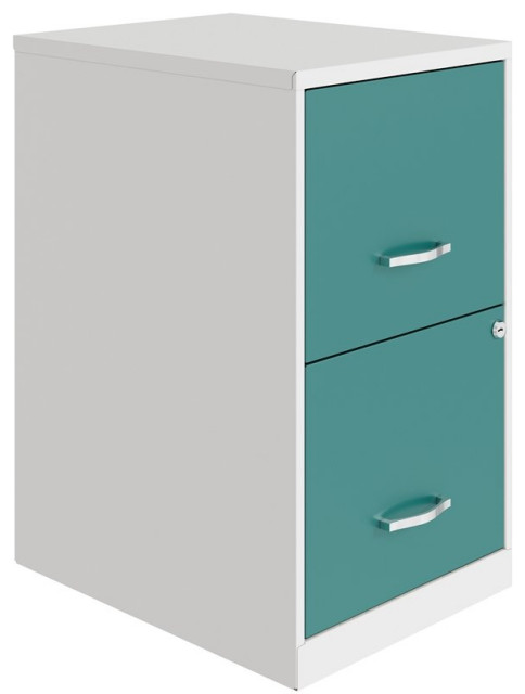 Space Solutions 18in 2 Drawer Metal File Cabinet Navy - Contemporary ...