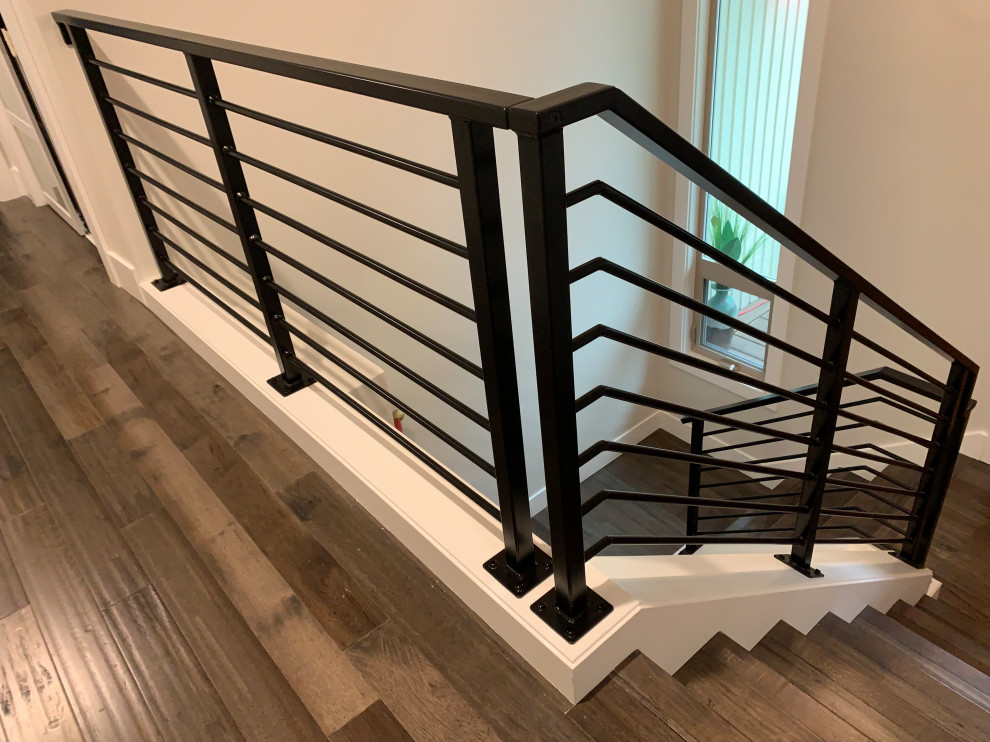 Metal railing and modified stairs - Modern - Staircase - Portland - by ...