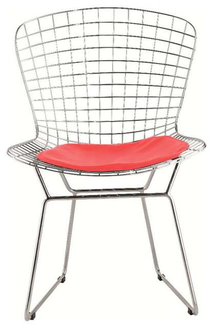 Modern Classics Wire Side Chair, Red, 32"H x 21"W x 24"D - Contemporary ...
