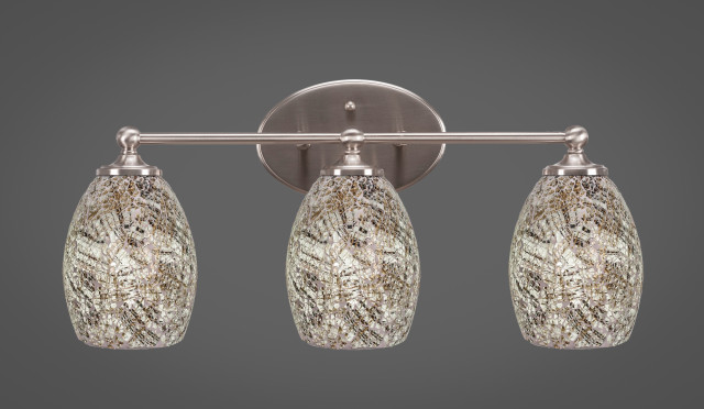 Capri 3-Light Bath Bar, Brushed Nickel/Natural Fusion - Transitional ...