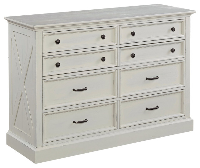 Unique Dresser, Double Design With 8 Drawers & Antique Nickel Pulls ...